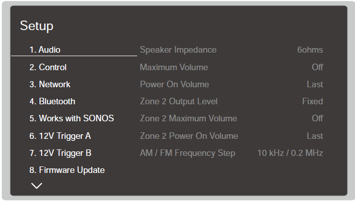 DTM-7.4 Setup Menu – Integra Support